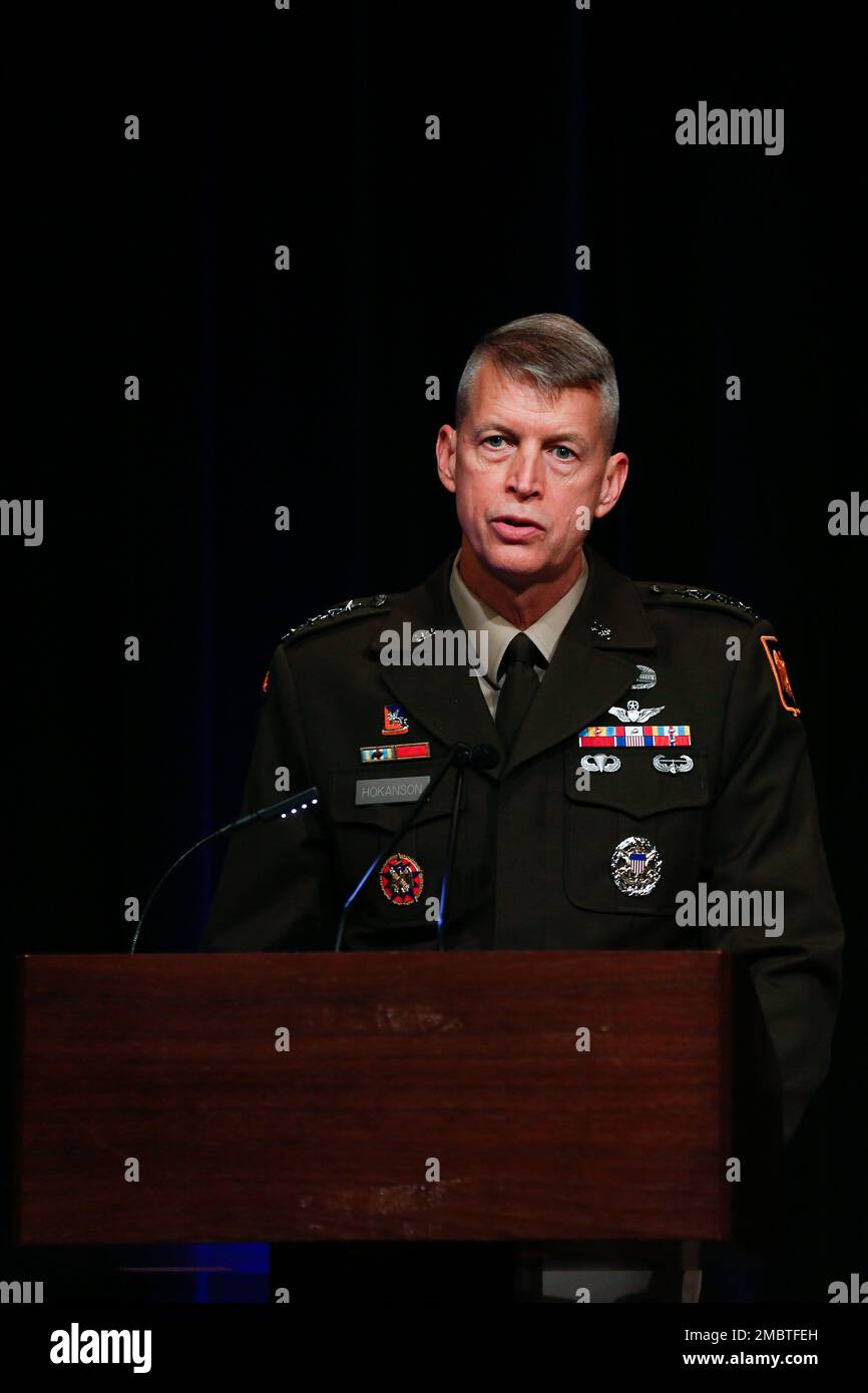 Army Gen. Daniel Hokanson, chief, National Guard Bureau, delivers ...
