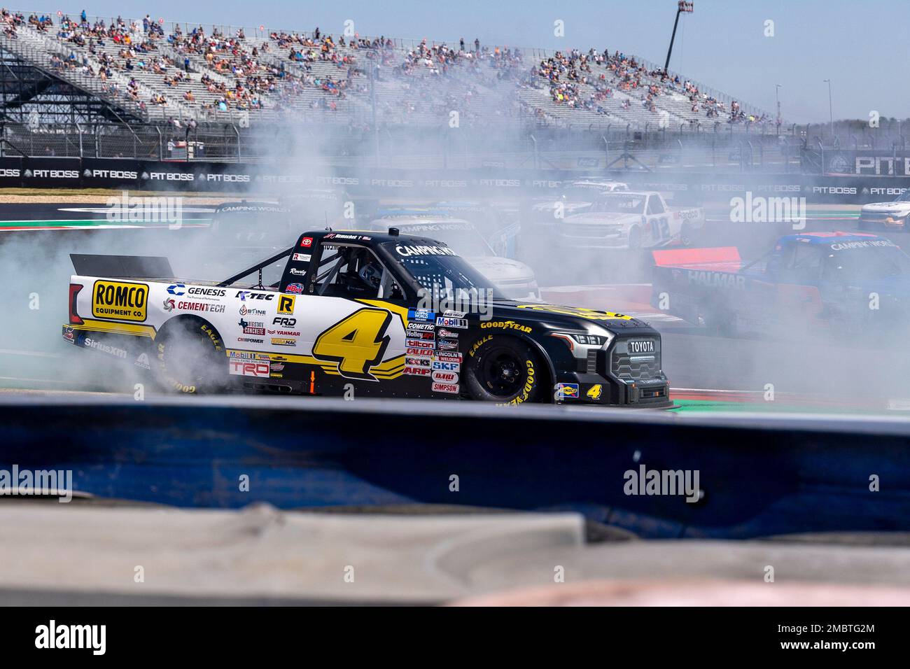 John Hunter Nemechek spins out in Turn 12 during a NASCAR Truck Series ...
