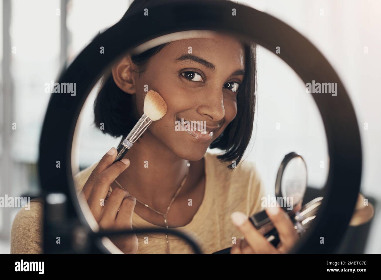 Woman face makeup tutorial hi-res stock photography and images - Alamy