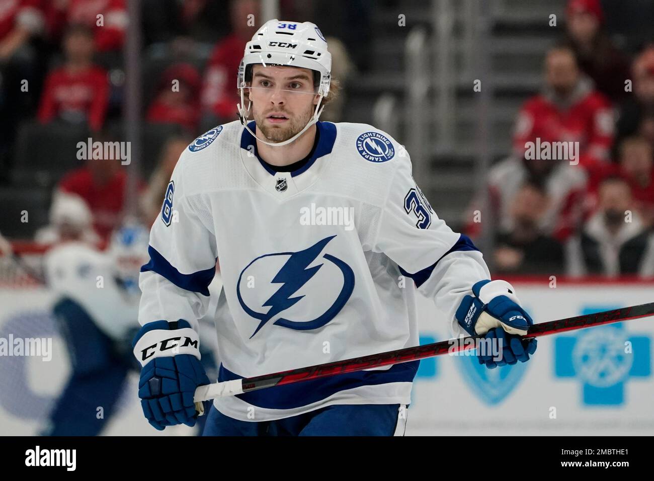 Tampa Bay Lightning left wing Brandon Hagel (38) plays against the ...