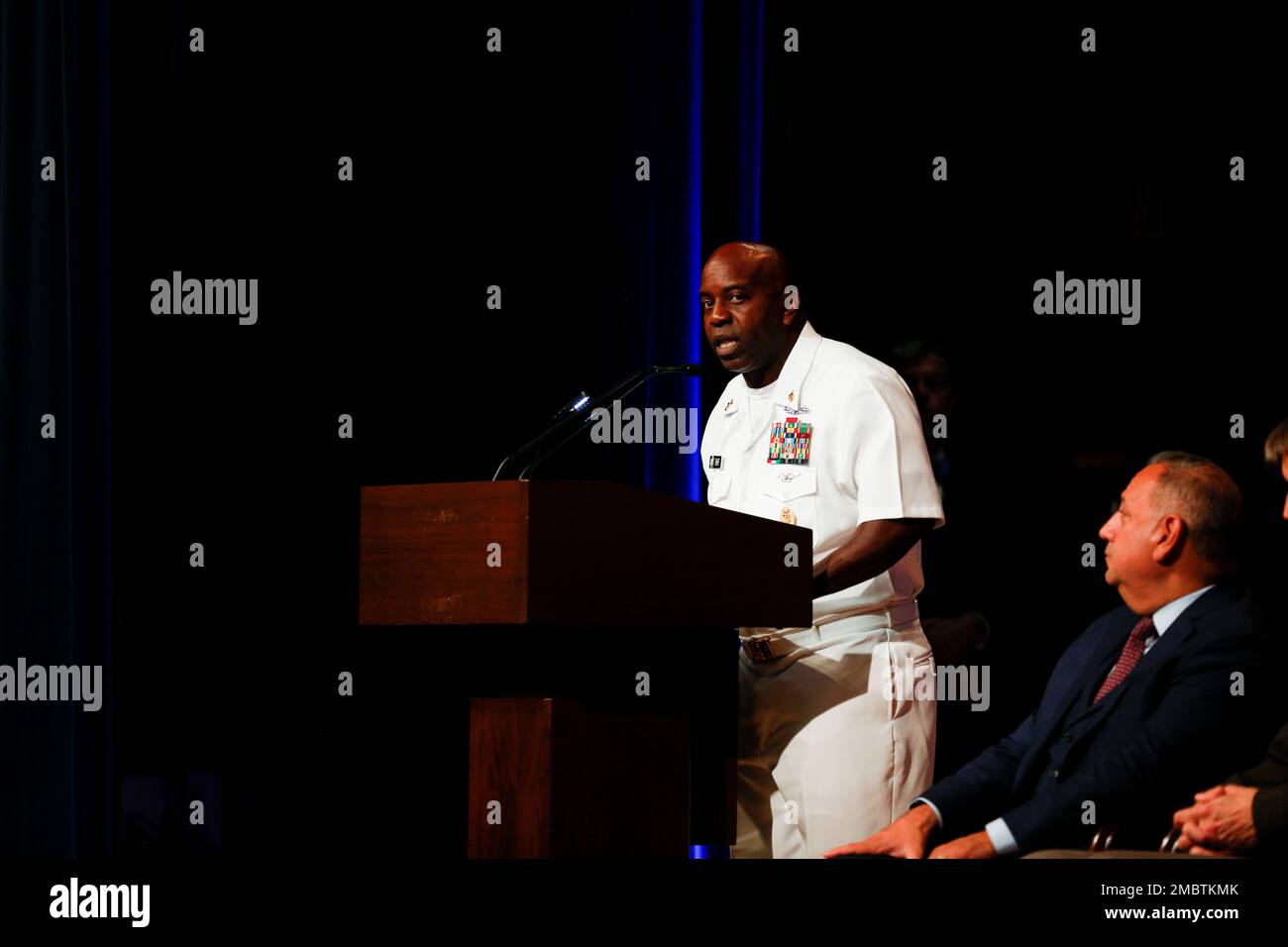 Force Master Chief Tracy Hunt, U.S. Navy Reserve, delivers remarks ...