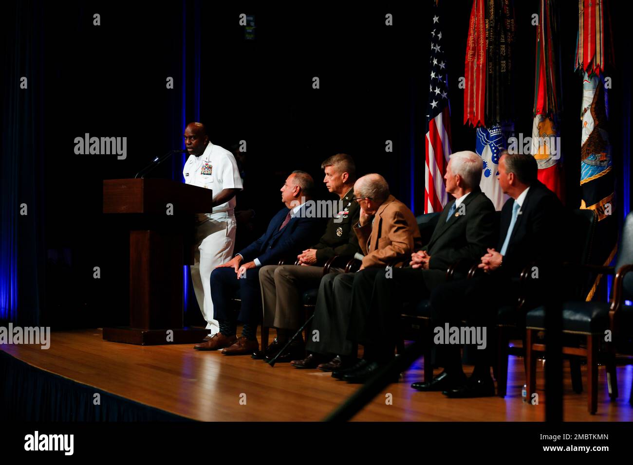 Force Master Chief Tracy Hunt, U.S. Navy Reserve, delivers remarks ...
