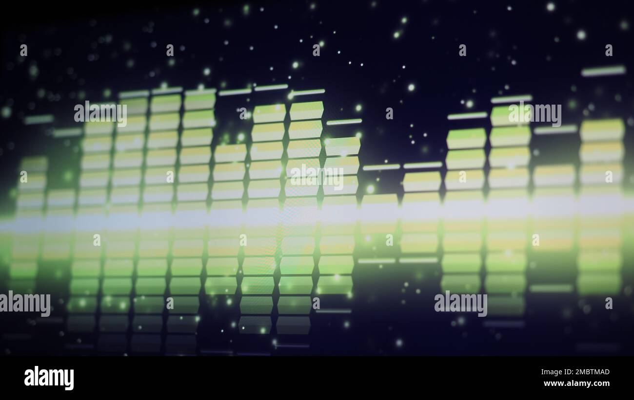 Sound equalizer. Wave pattern of music sounds element on monitor screen ...