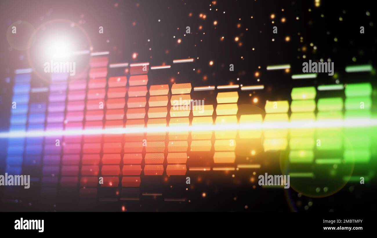 Sound equalizer. Wave pattern of music sounds element on monitor screen ...