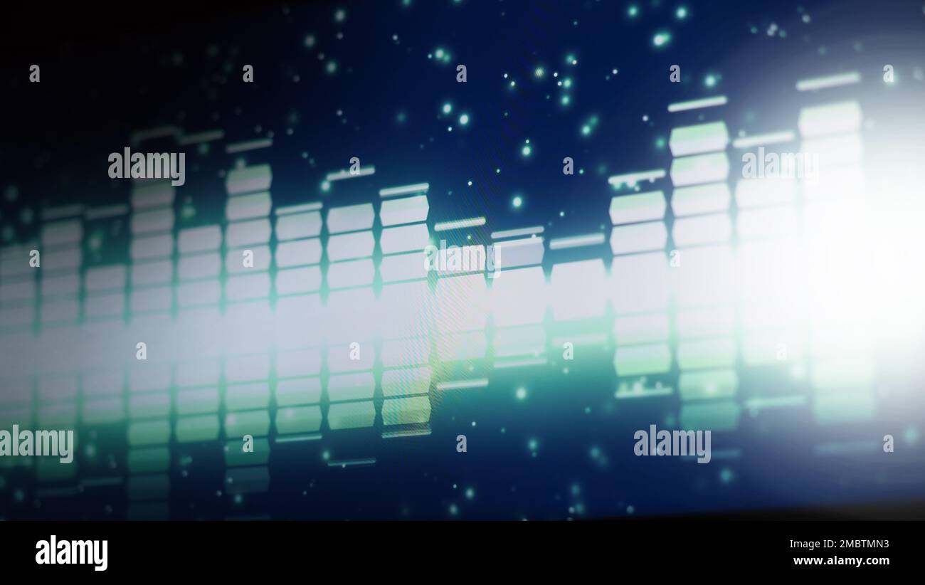 Sound equalizer. Wave pattern of music sounds element on monitor screen ...
