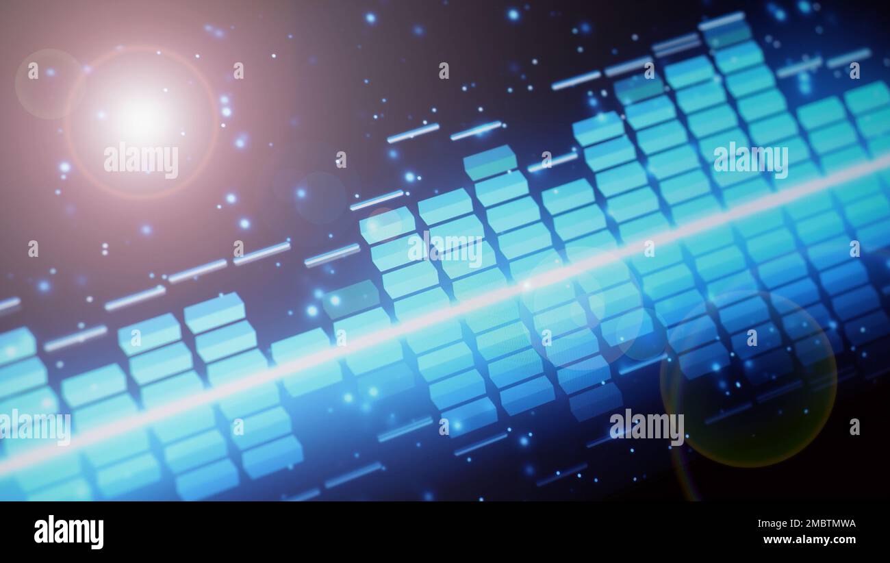 Sound equalizer. Wave pattern of music sounds element on monitor screen ...