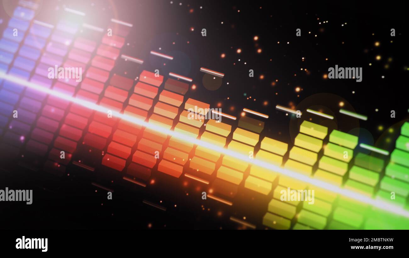 Sound equalizer. Wave pattern of music sounds element on monitor screen ...