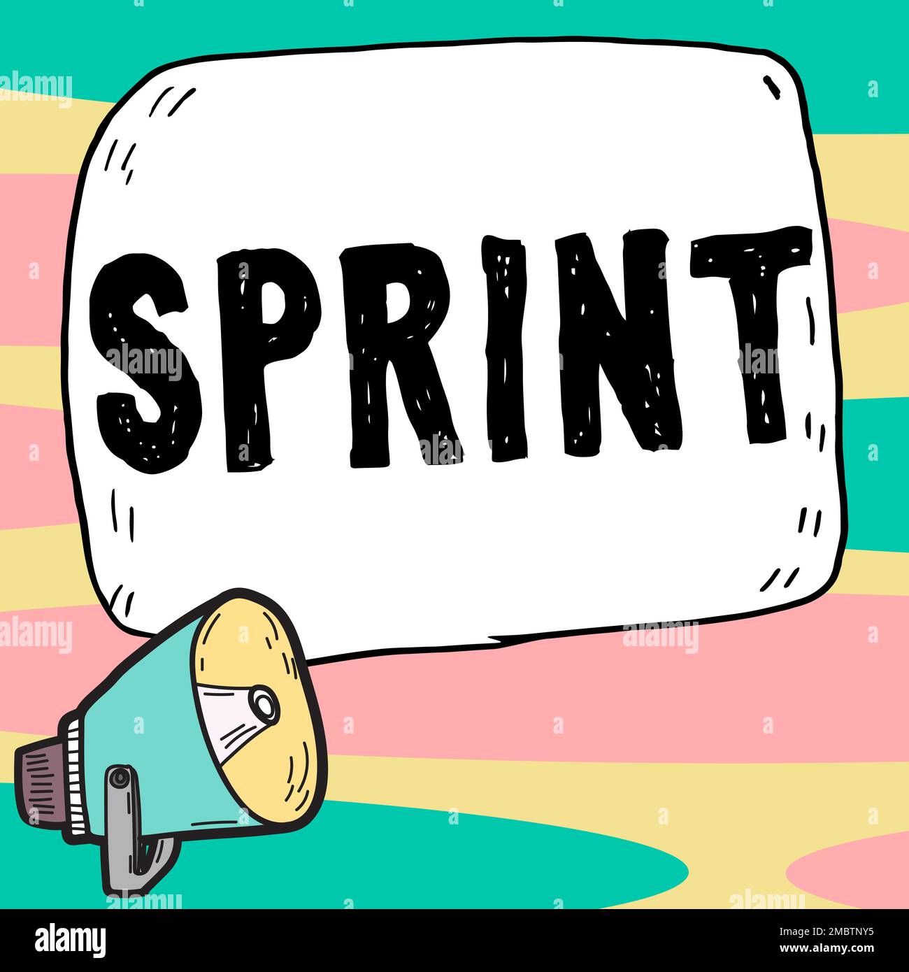 Text caption presenting Sprint. Business showcase to move at top speed ...