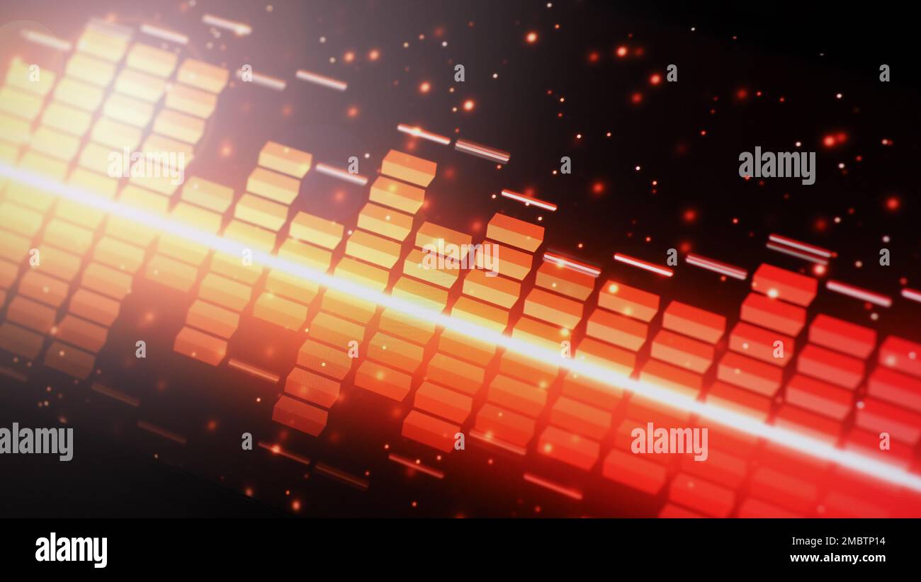 Sound equalizer. Wave pattern of music sounds element on monitor screen ...