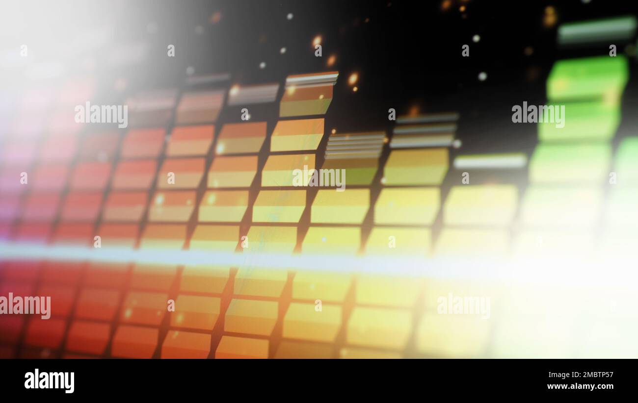 Sound equalizer. Wave pattern of music sounds element on monitor screen ...
