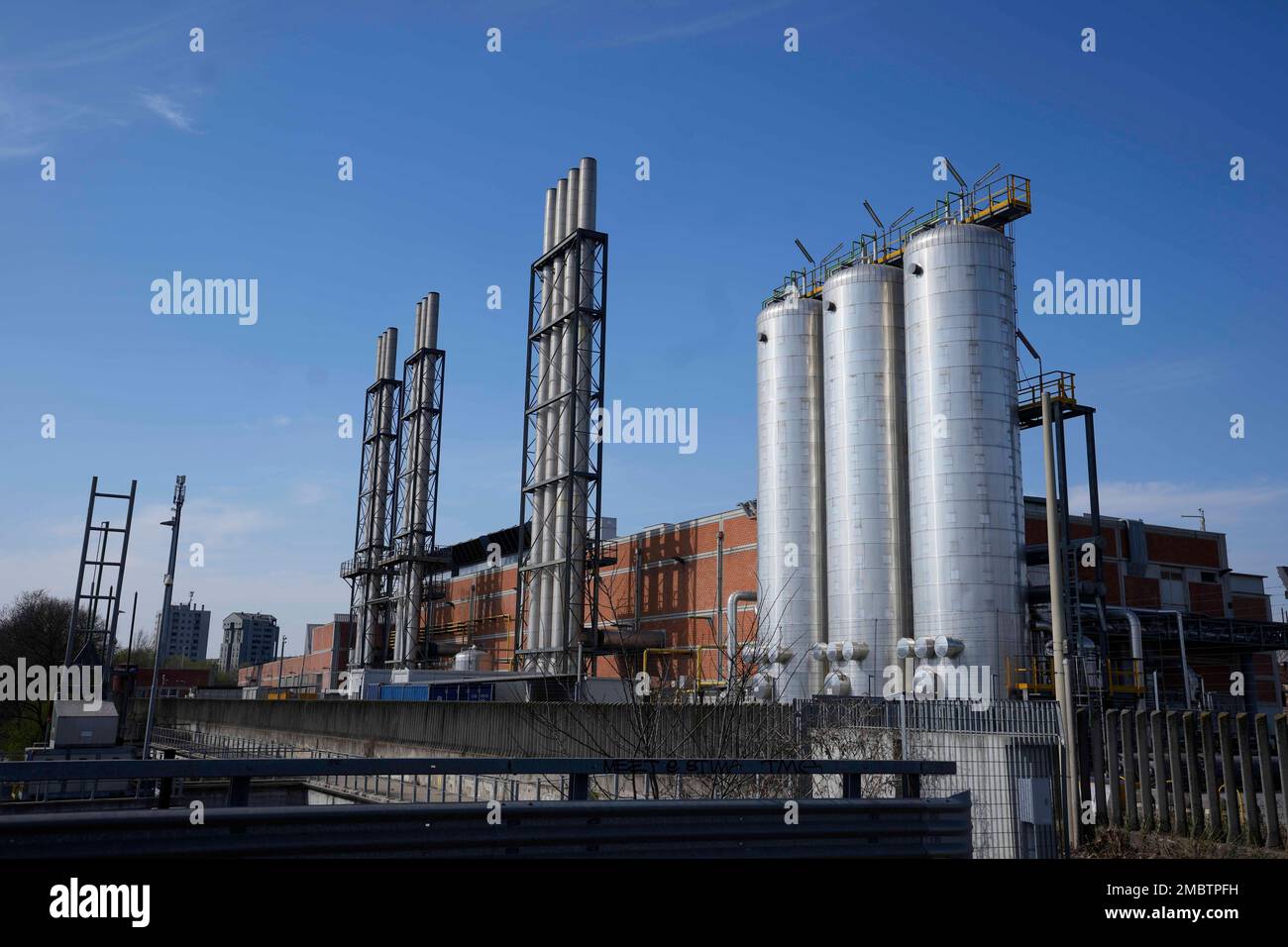 An external view of the A2A thermoelectric power station main Lombardy ...