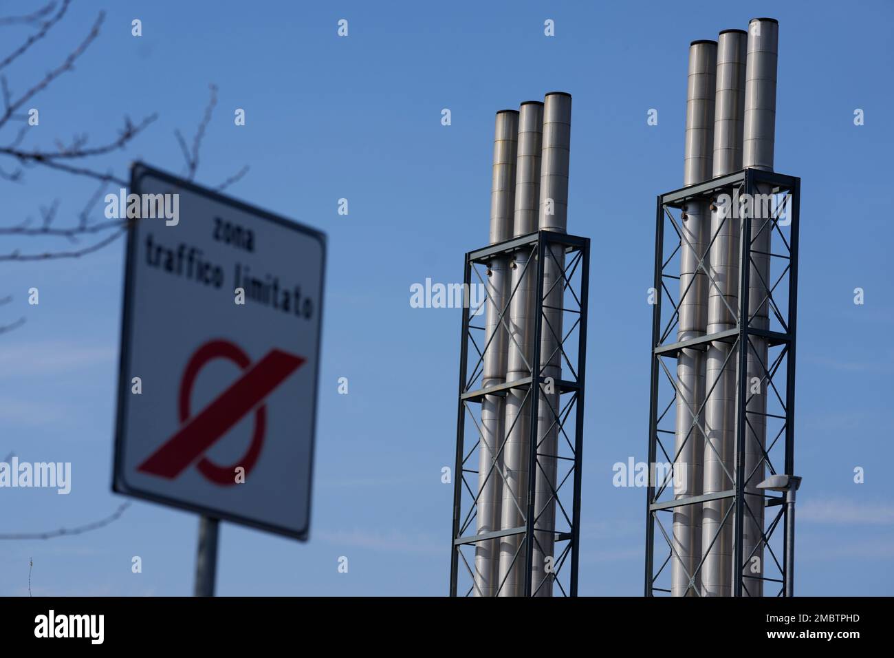 An external view of the A2A thermoelectric power station main Lombardy ...