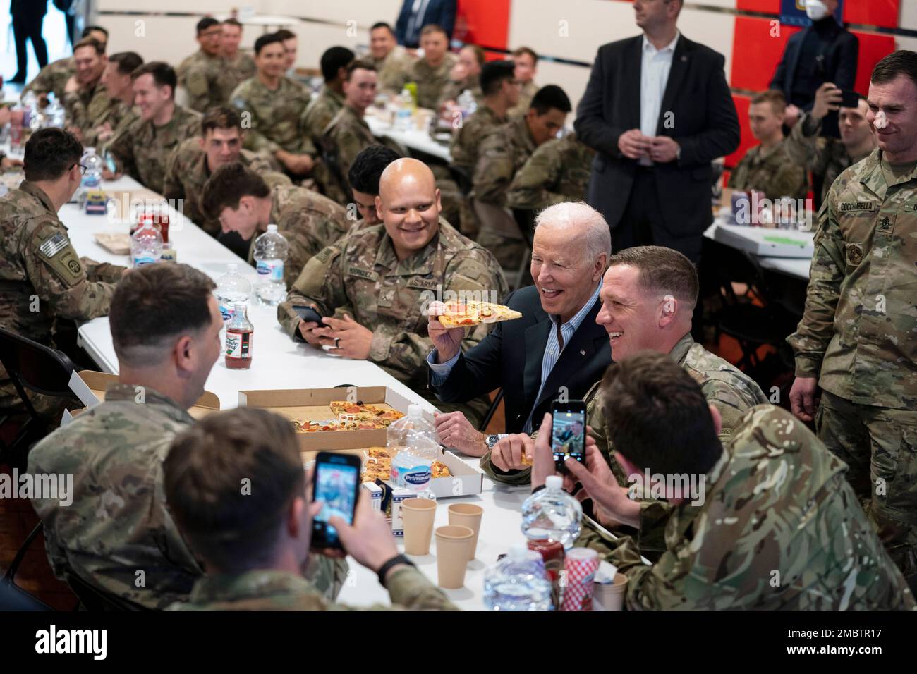 President Joe Biden visits with members of the 82nd Airborne Division ...
