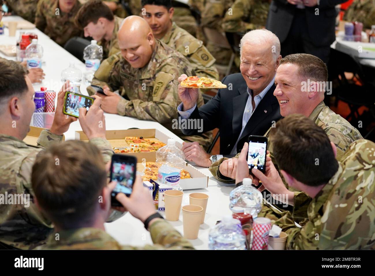 President Joe Biden visits with members of the 82nd Airborne Division ...