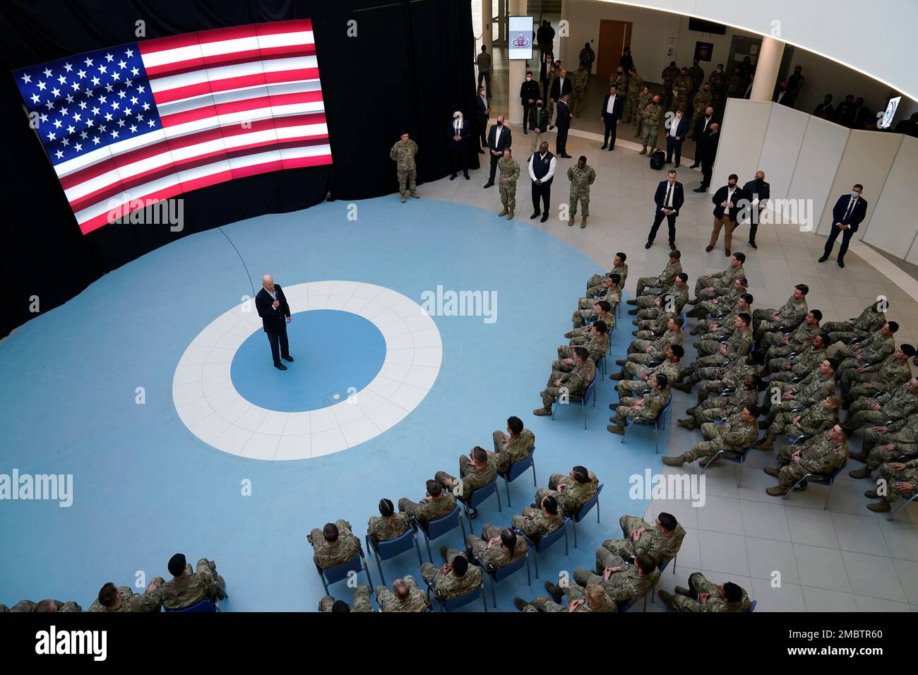 President Joe Biden speaks to members of the 82nd Airborne Division at ...
