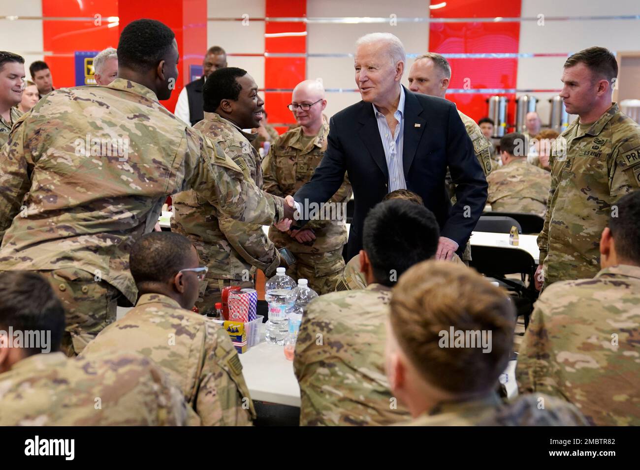 President Joe Biden visits with members of the 82nd Airborne Division ...