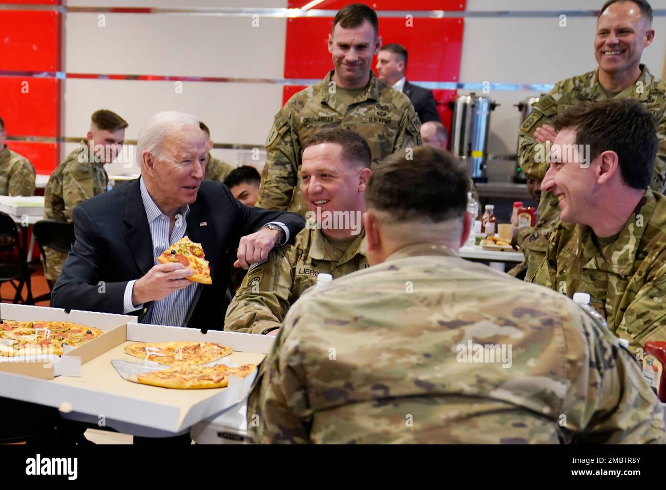 President Joe Biden visits with members of the 82nd Airborne Division ...