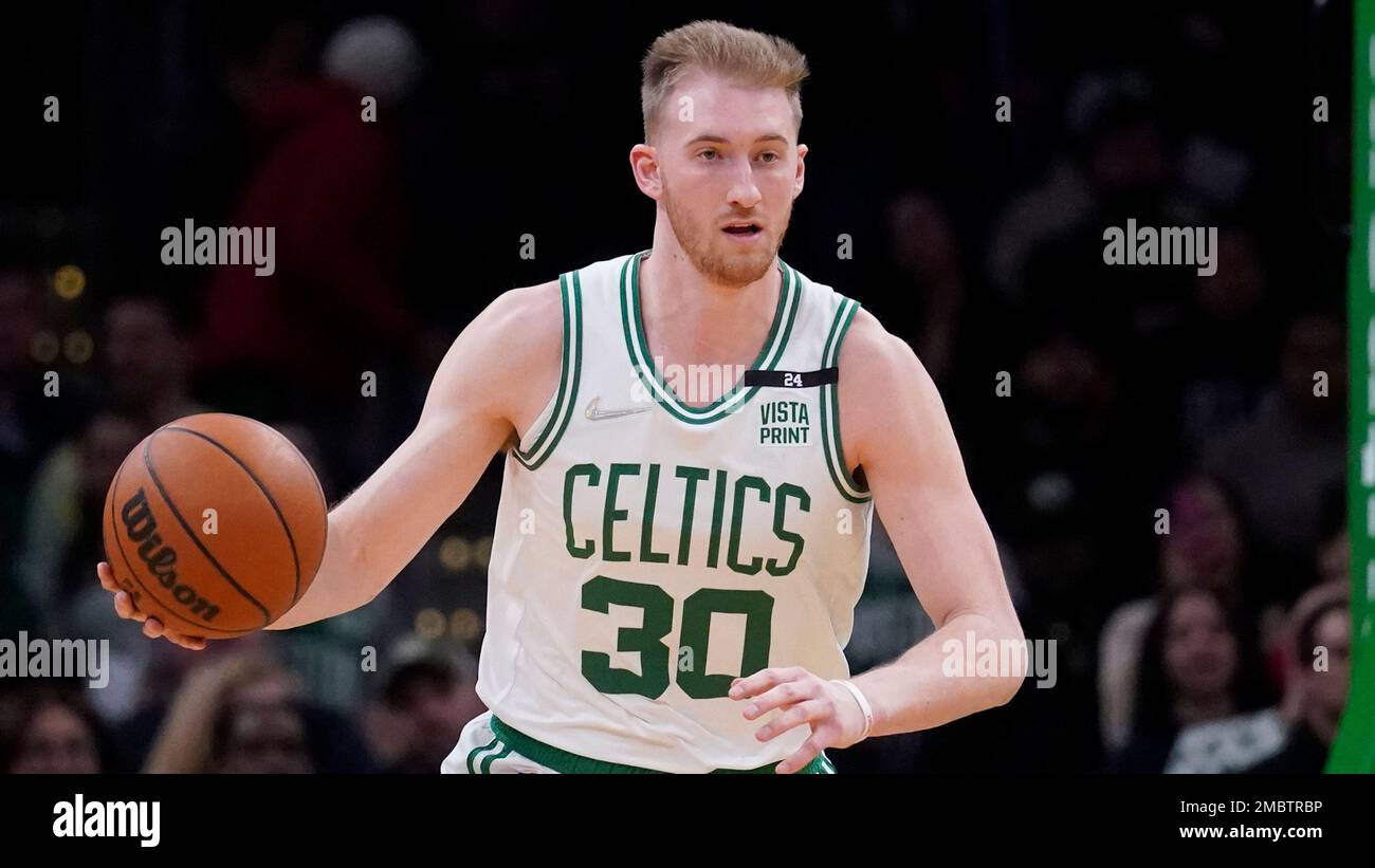 Boston Celtics forward Sam Hauser (30) during an NBA basketball game ...