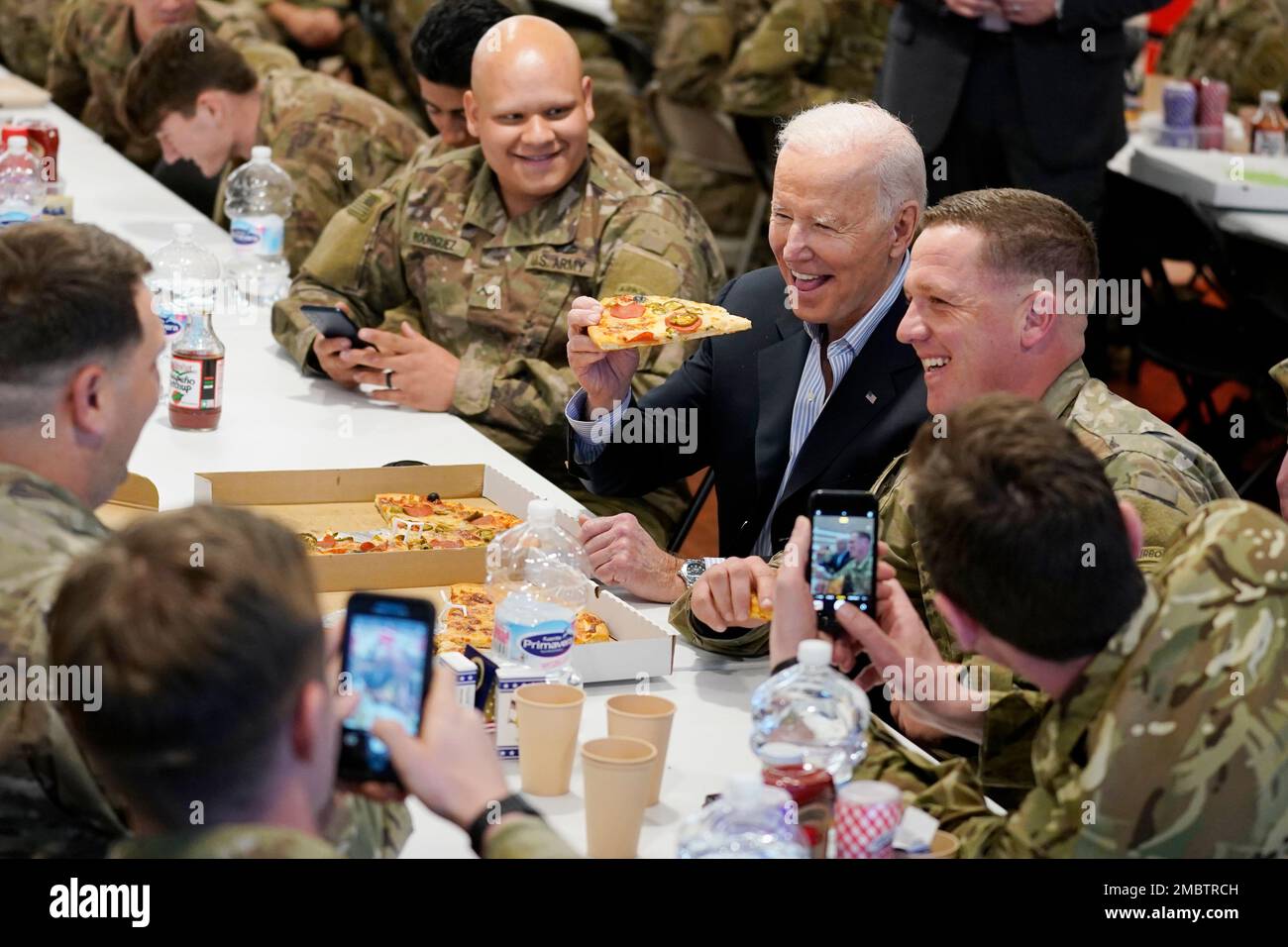 President Joe Biden visits with members of the 82nd Airborne Division ...