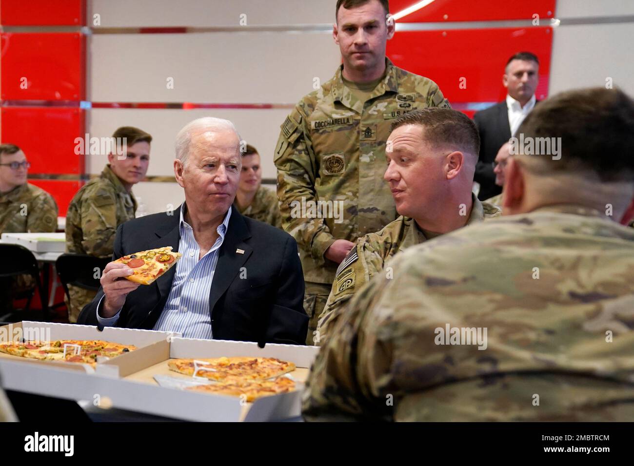 President Joe Biden visits with members of the 82nd Airborne Division ...