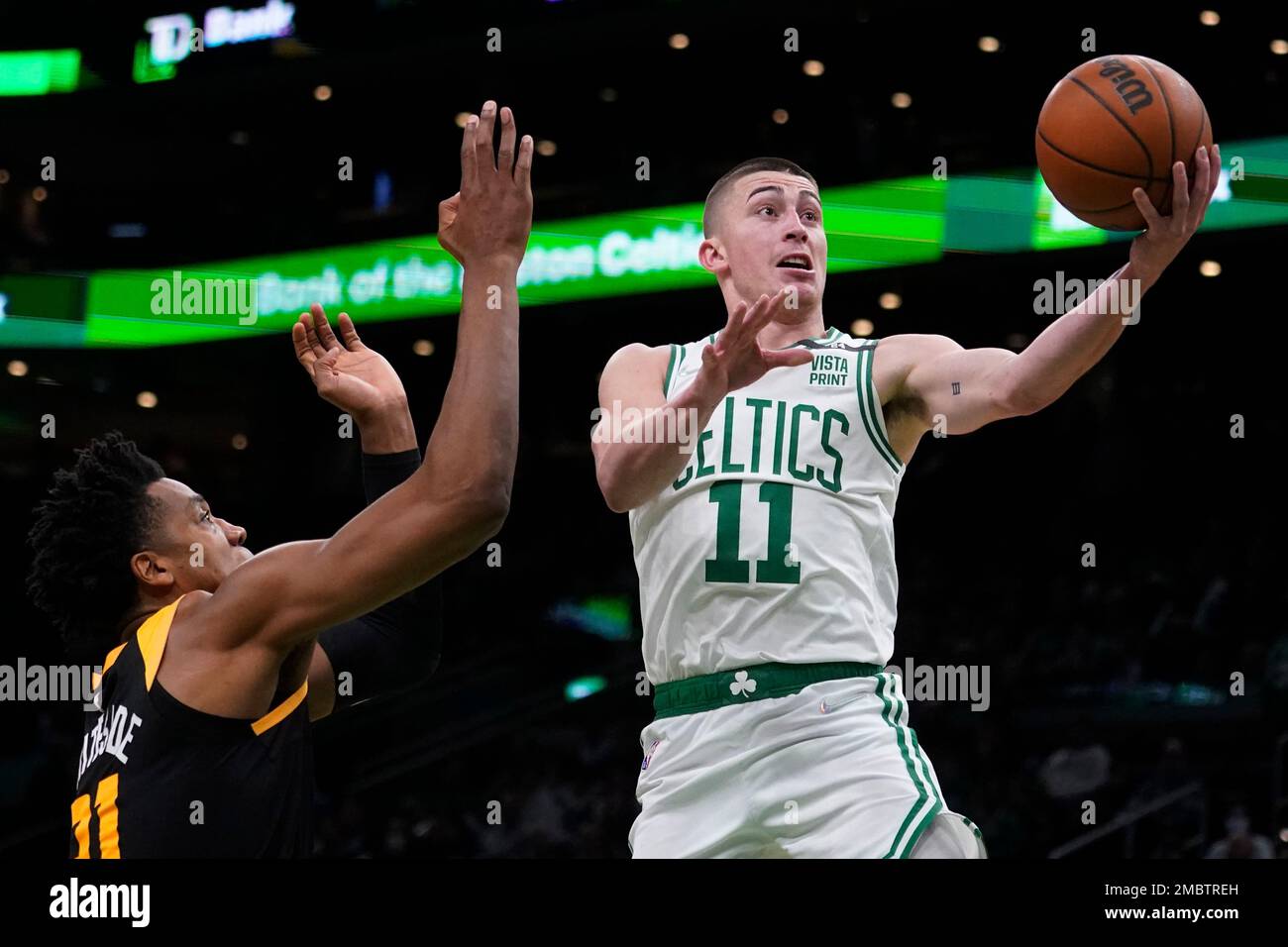 Boston Celtics guard Payton Pritchard (11) during an NBA basketball ...