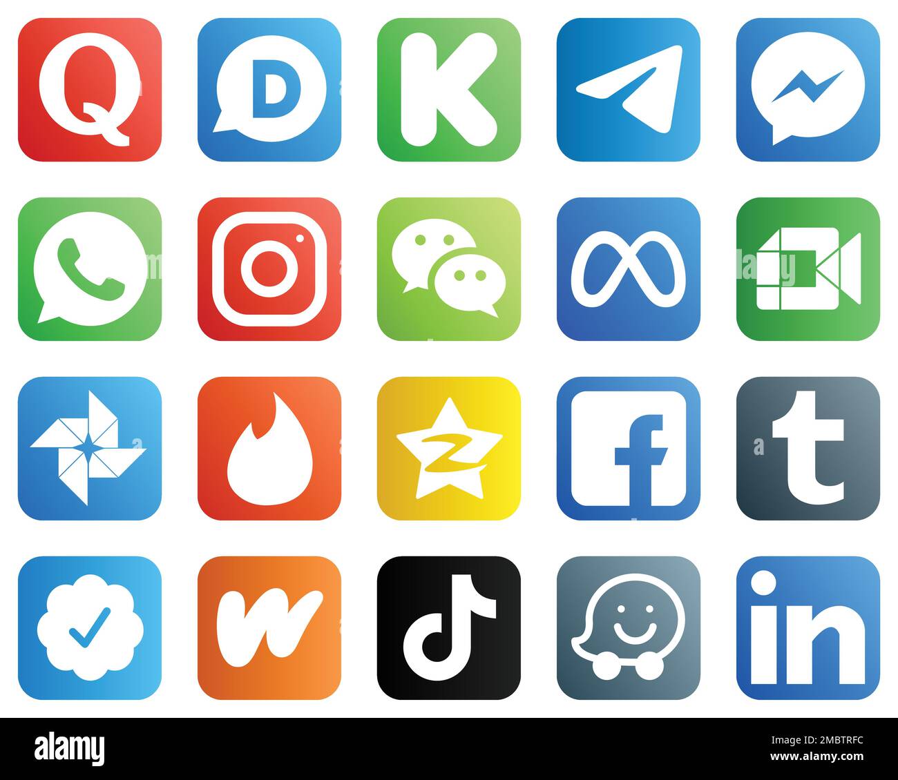 20 High Quality Social Media Icons such as meta. wechat. messenger and ...