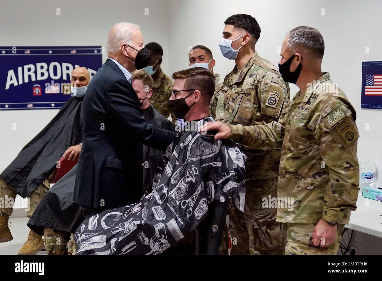 President Joe Biden visits with members of the 82nd Airborne Division ...