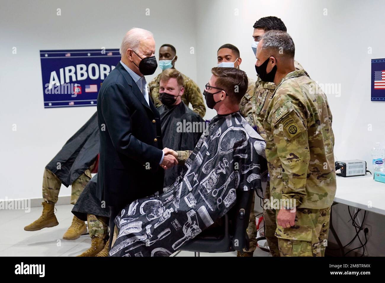 President Joe Biden visits with members of the 82nd Airborne Division ...
