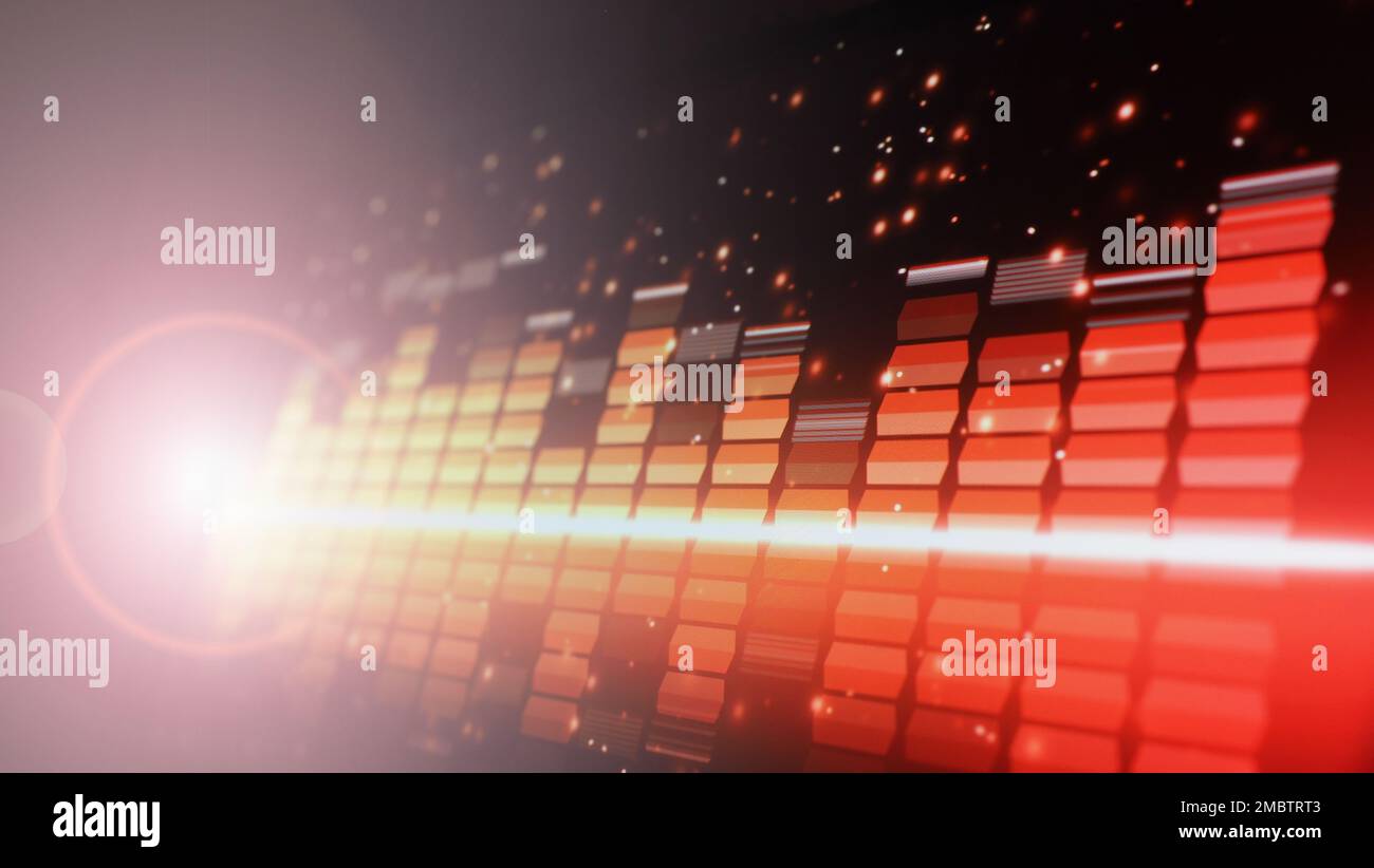 Sound equalizer. Wave pattern of music sounds element on monitor screen ...