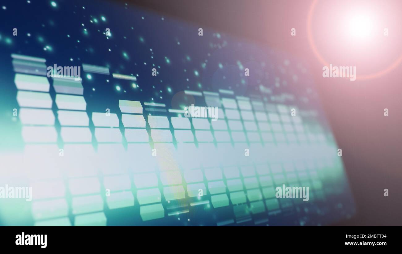 Sound equalizer. Wave pattern of music sounds element on monitor screen ...