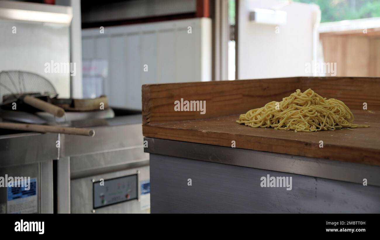A pile of jajangmyeon noodles waits to be prepared at Camp Casey, South ...