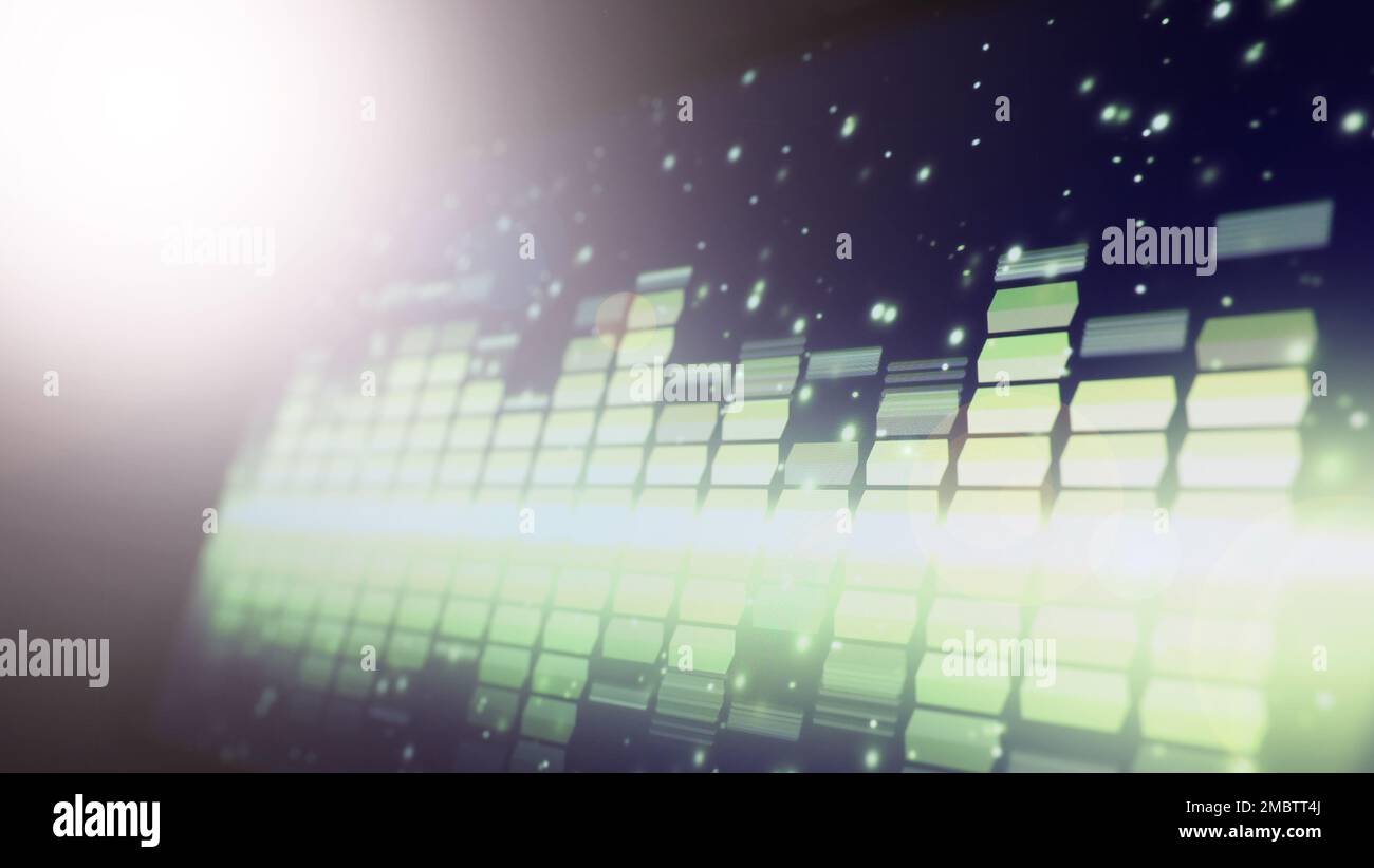 Sound equalizer. Wave pattern of music sounds element on monitor screen ...