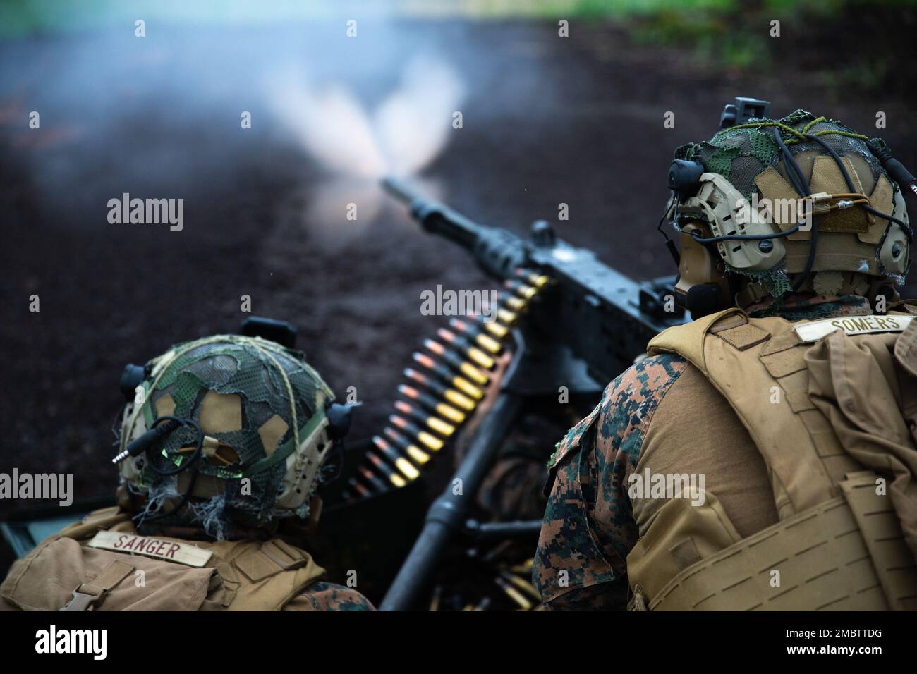 U.S. Marine Corps Lance Cpl. Christian Sanger and Cpl. Tyler Somers ...