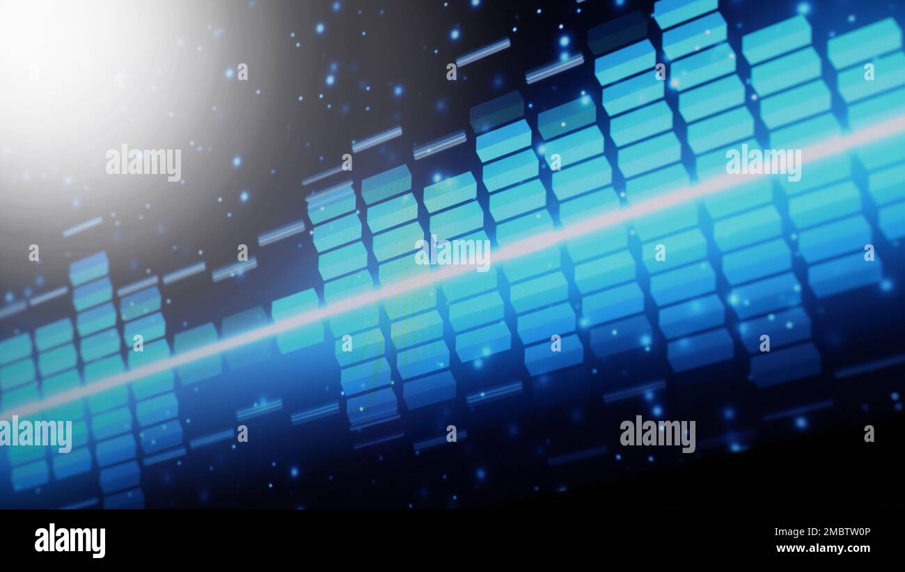 Sound equalizer. Wave pattern of music sounds element on monitor screen ...
