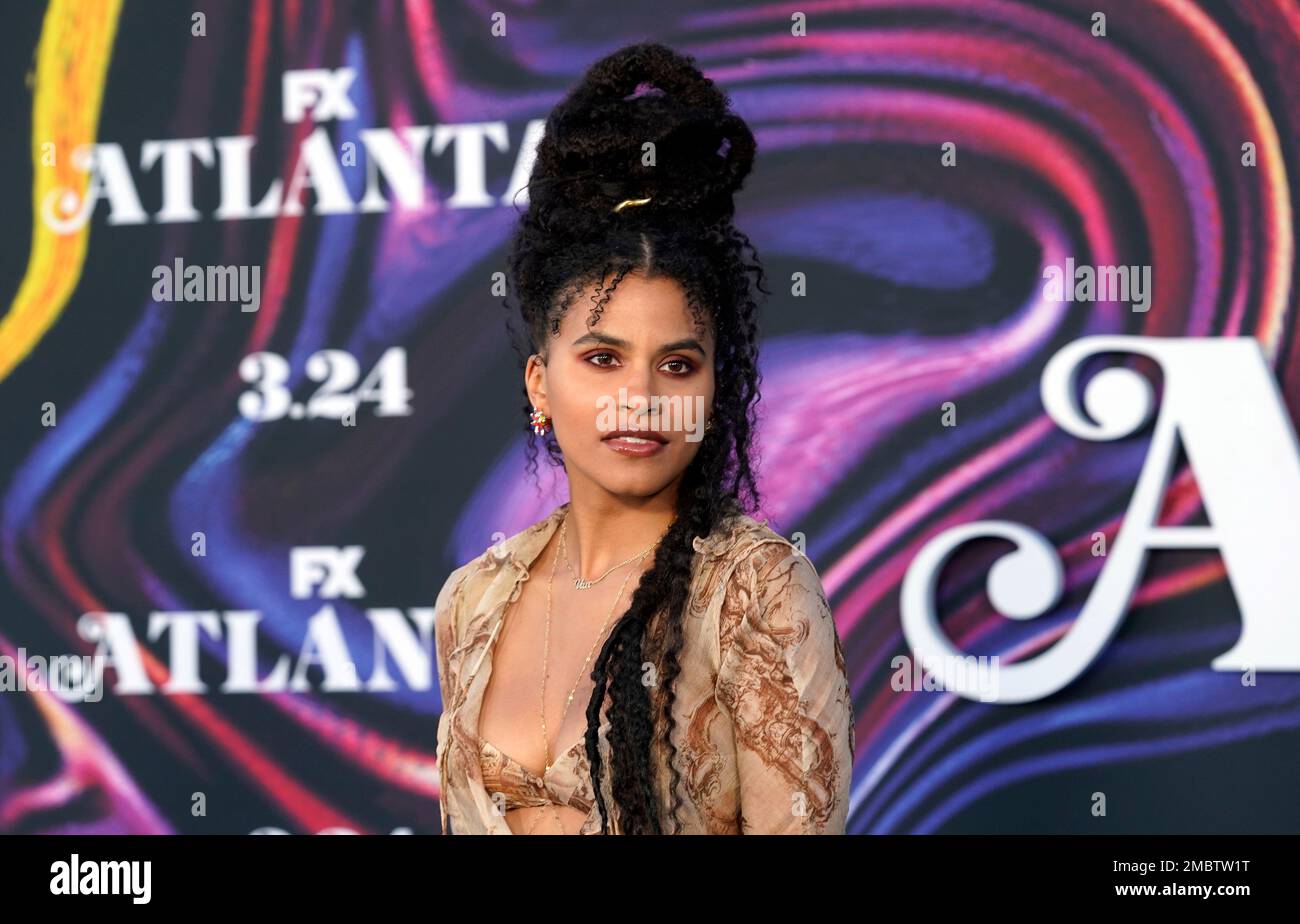 Zazie Beetz poses at the season three premiere of the FX series ...