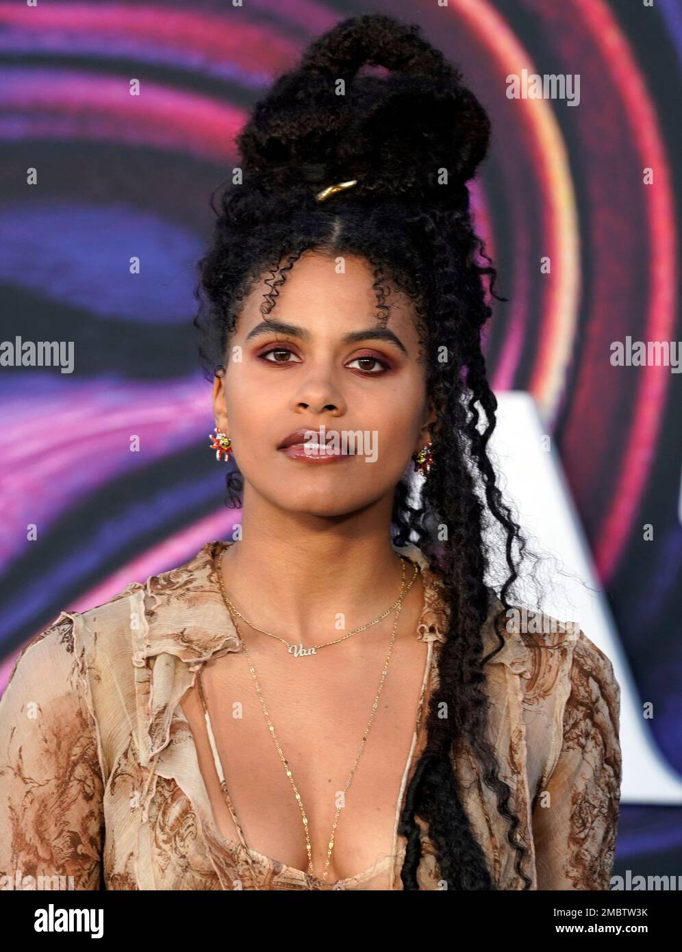 Zazie Beetz poses at the season three premiere of the FX series ...