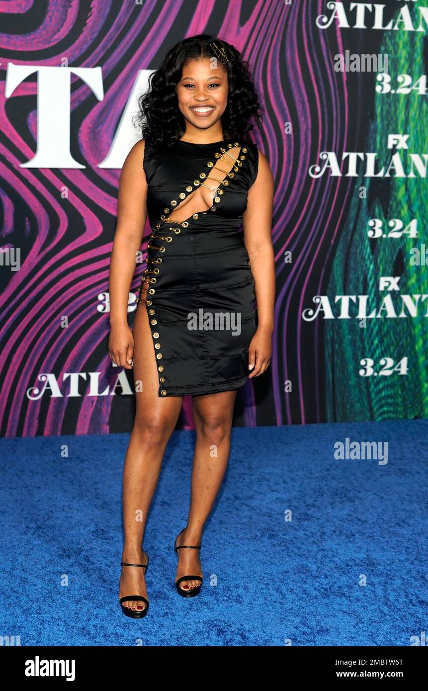 Dominique Fishback poses at the season three premiere of the FX series ...