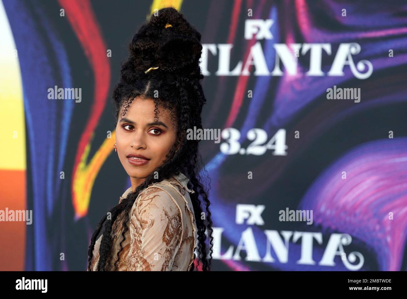 Zazie Beetz, a cast member in "Atlanta," poses at the season three ...