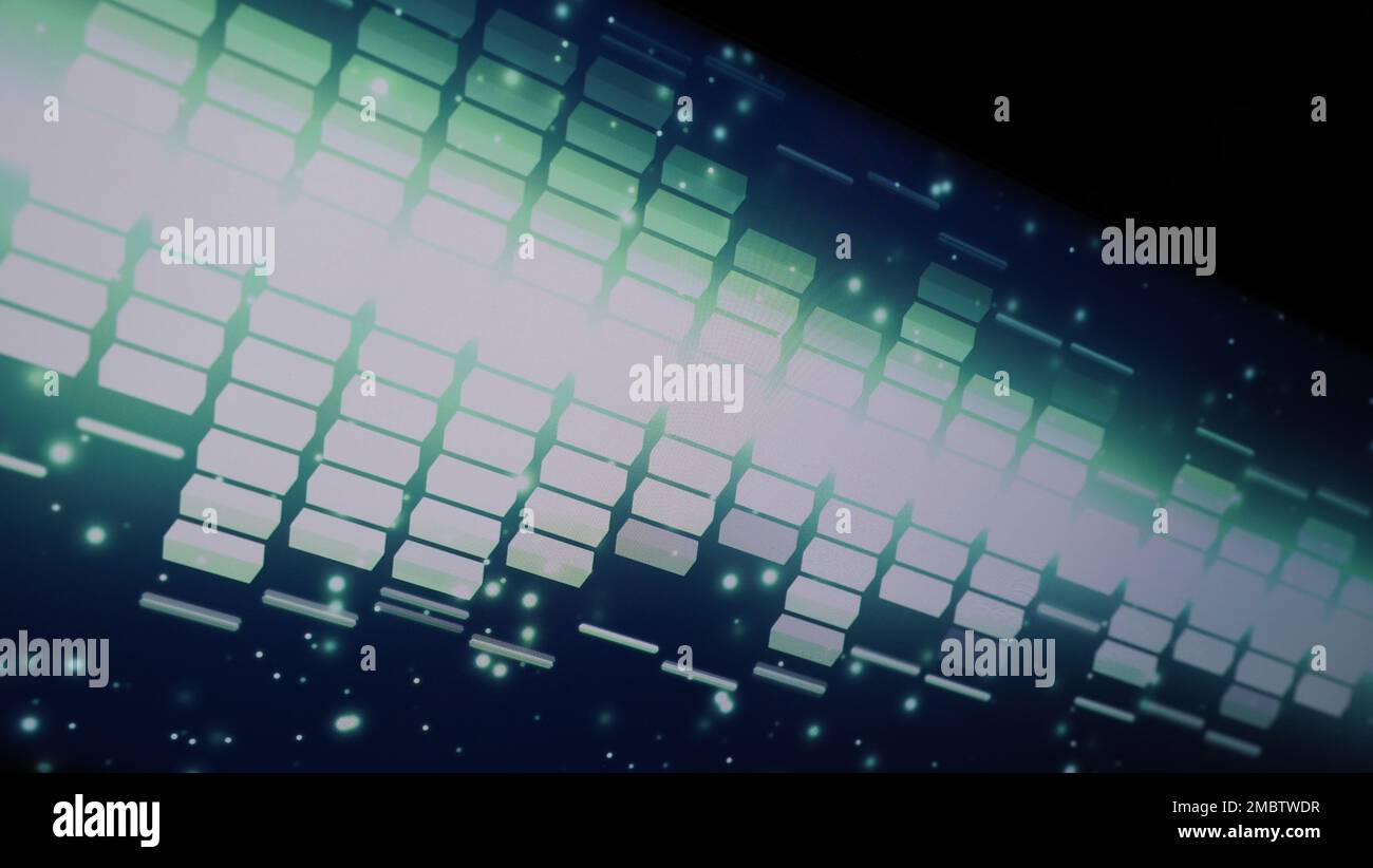 Sound equalizer. Wave pattern of music sounds element on monitor screen ...