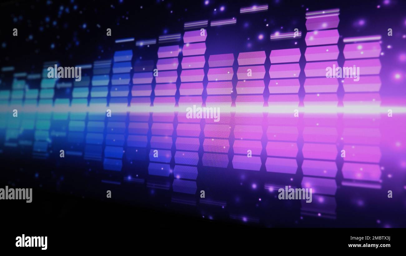 Sound equalizer. Wave pattern of music sounds element on monitor screen ...
