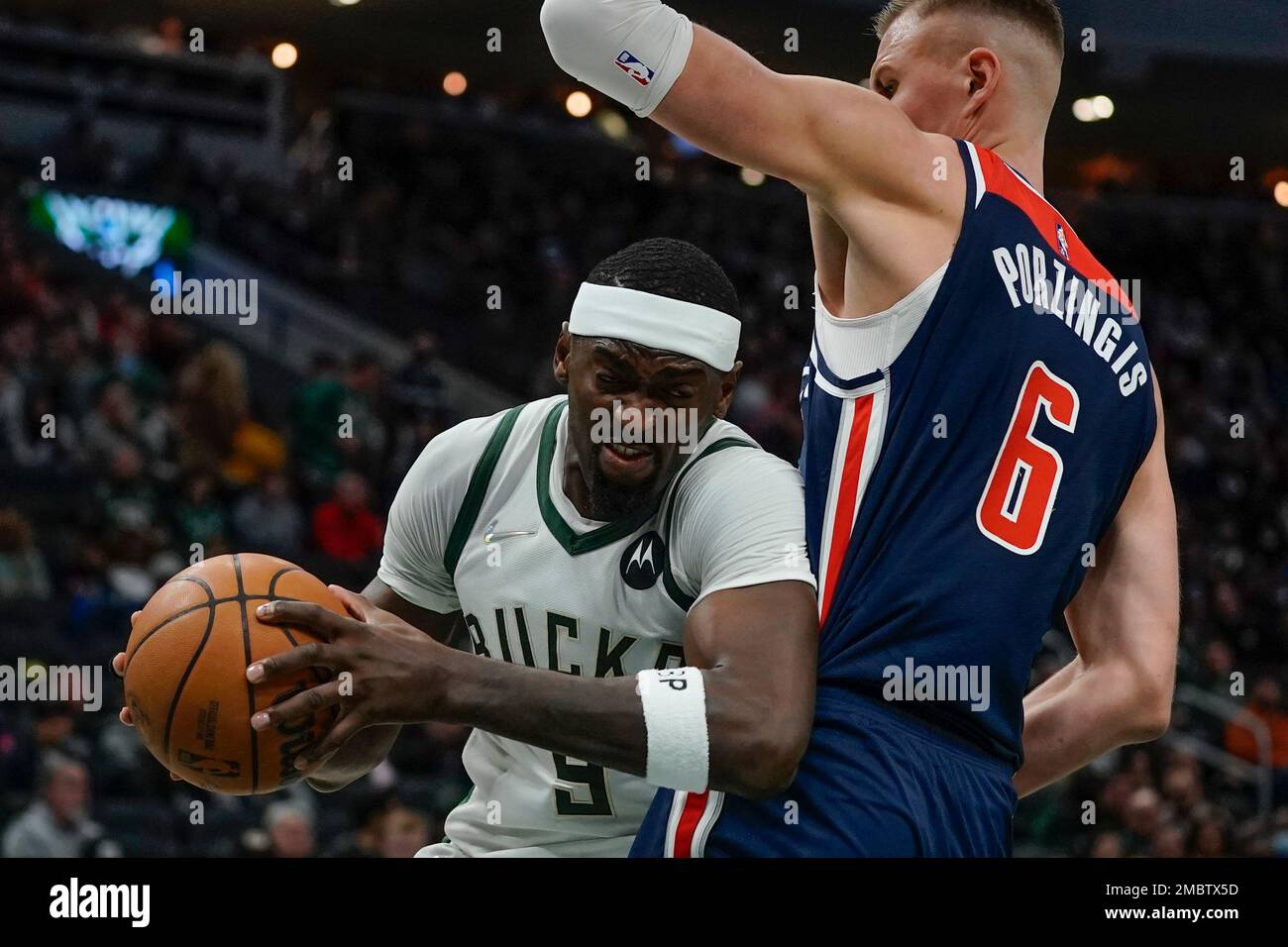 Milwaukee Bucks' Bobby Portis tries to get past Washington Wizards ...