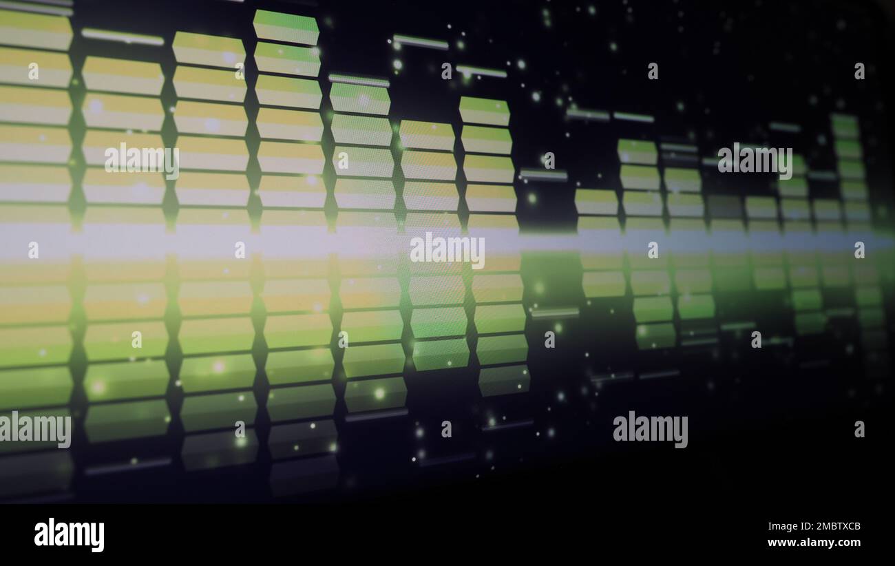 Sound equalizer. Wave pattern of music sounds element on monitor screen ...