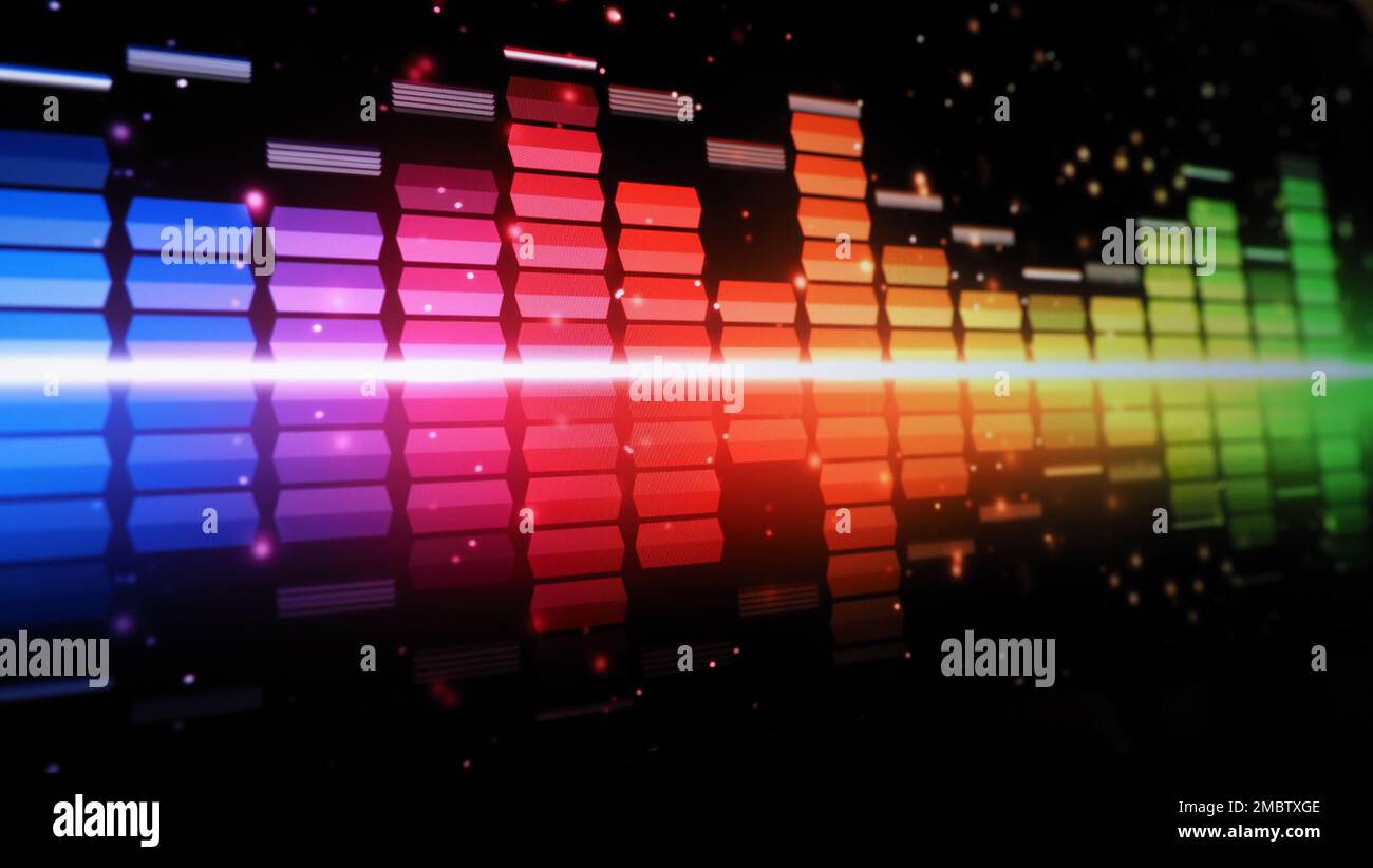 Sound equalizer. Wave pattern of music sounds element on monitor screen ...