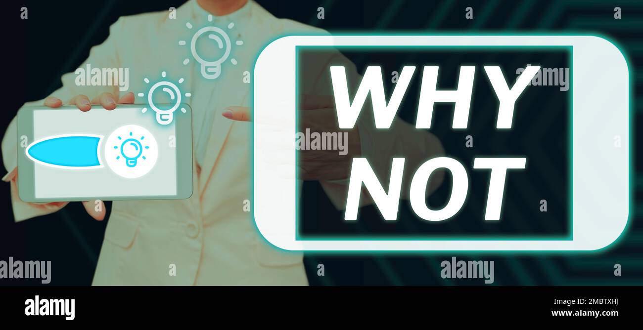 Writing displaying text Why Not. Business concept used to make a ...