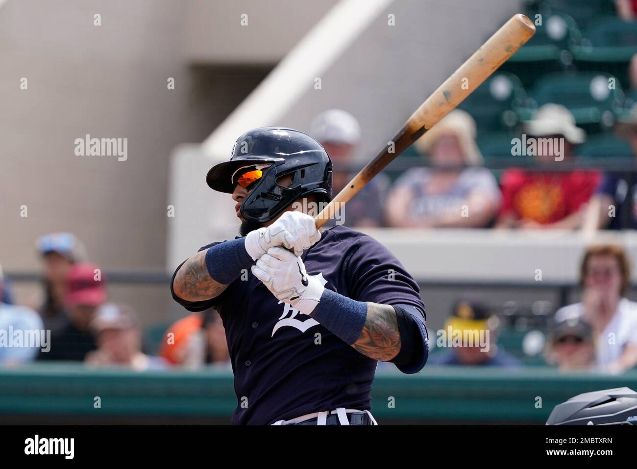 Detroit Tigers' Javier Baez bats against the Pittsburgh Pirates in a ...