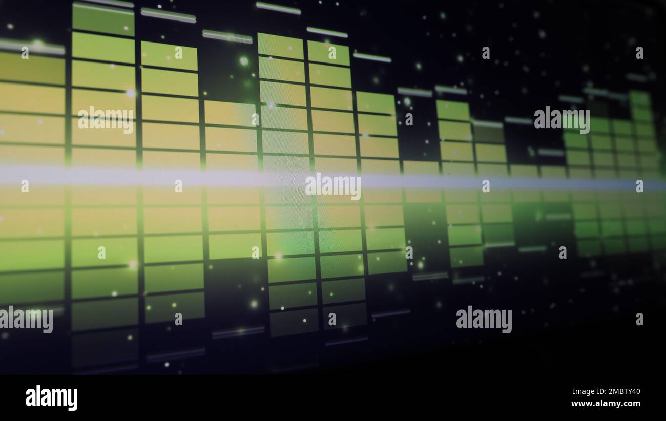 Sound equalizer. Wave pattern of music sounds element on monitor screen ...