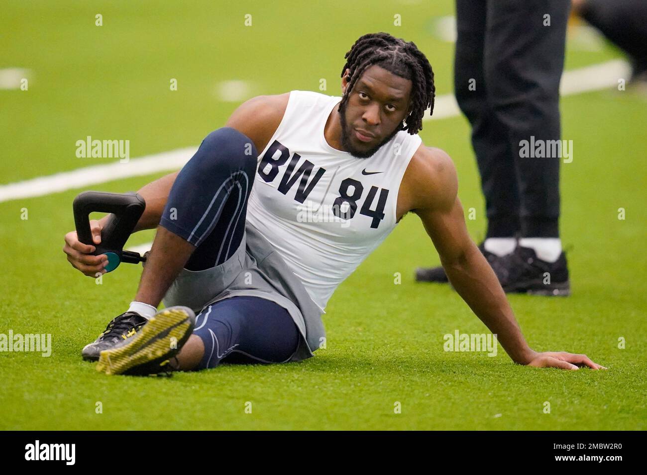 Wide receiver Ben Wilson warms up for football drills during Penn State ...