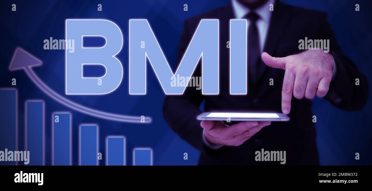 Sign displaying Bmi. Business showcase Method of estimating body fat ...