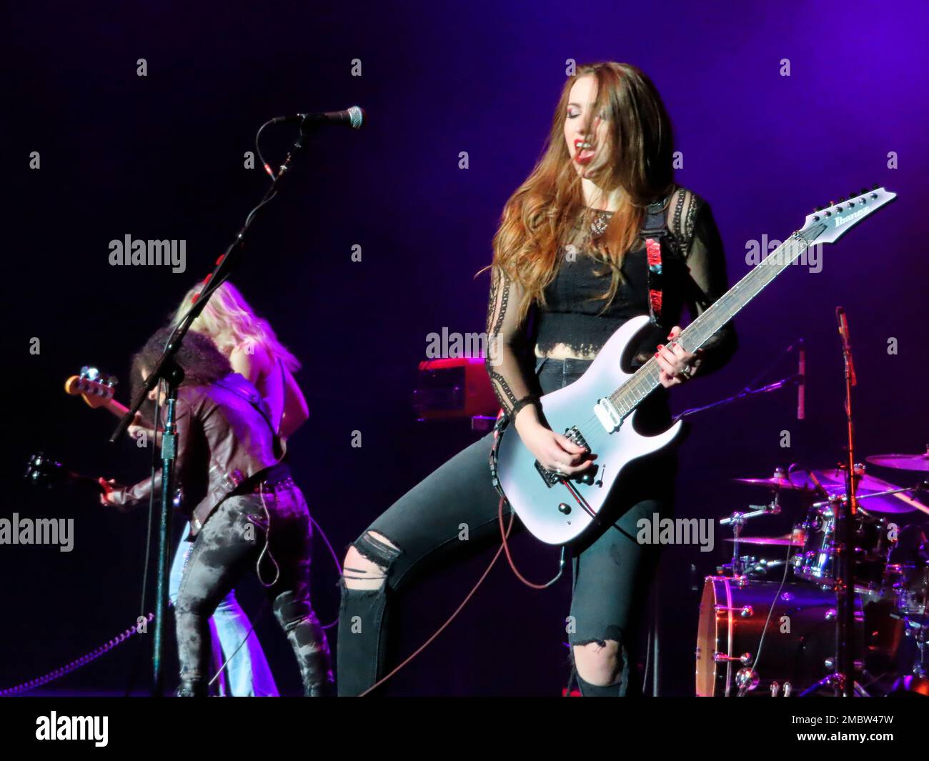 Lead guitarist Bella Perron, of the rock group Plush performs at the ...
