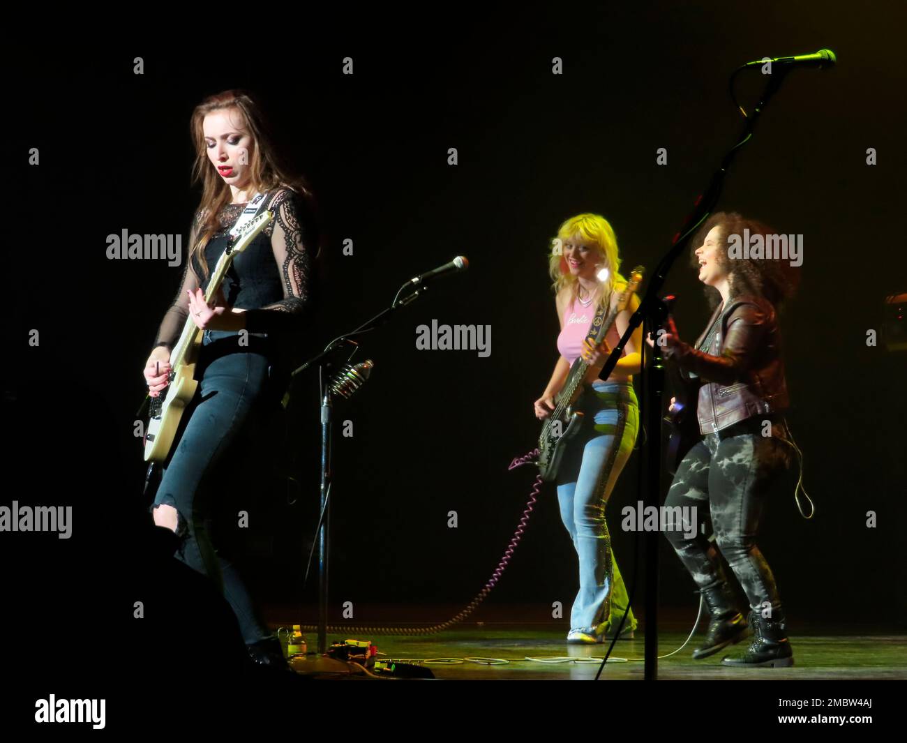 Lead guitarist Bella Perron, from left, bassist Ashley Suppa, and ...